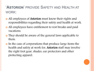 Employees health & safety in 'Astorion' edge of Fashion | PPT