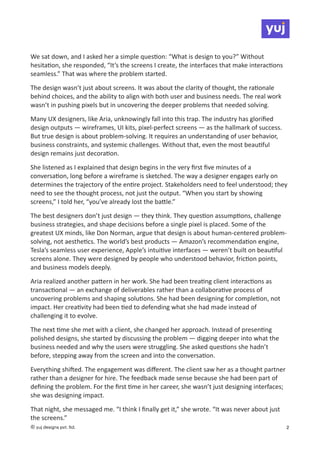 A Story of Lost Impact- yuj a global ux design agency | PDF