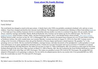 A Story Of My Family | PDF