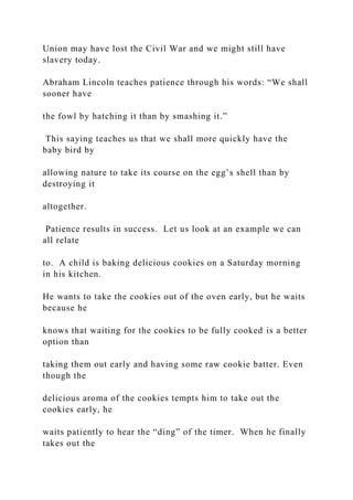 A Story of Patience Abraham Lincoln .docx