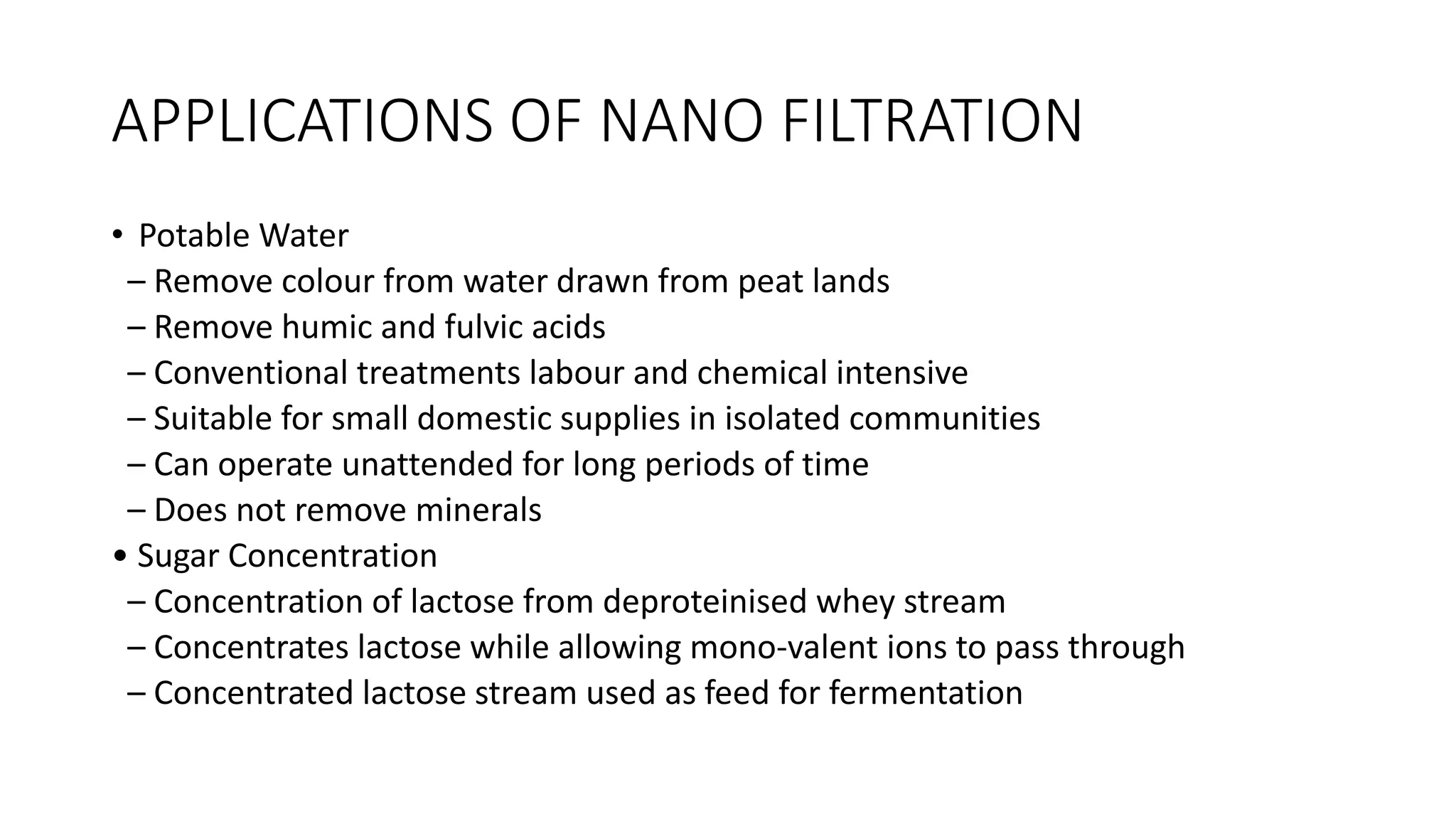 ULTRA FILTRATION & NANO FILTRATION WITH APPLICATIONS | PPTX