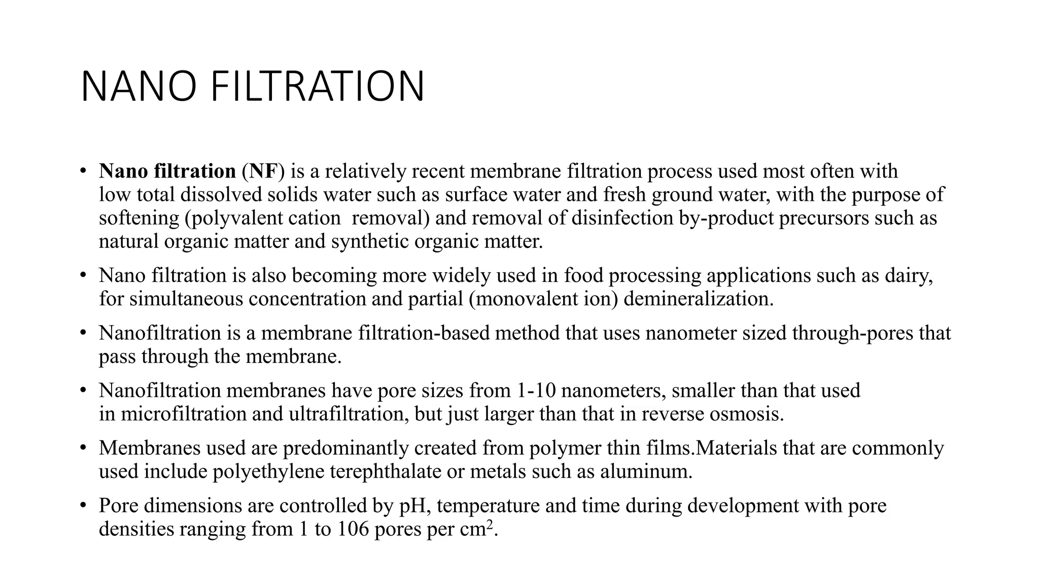 ULTRA FILTRATION & NANO FILTRATION WITH APPLICATIONS | PPTX
