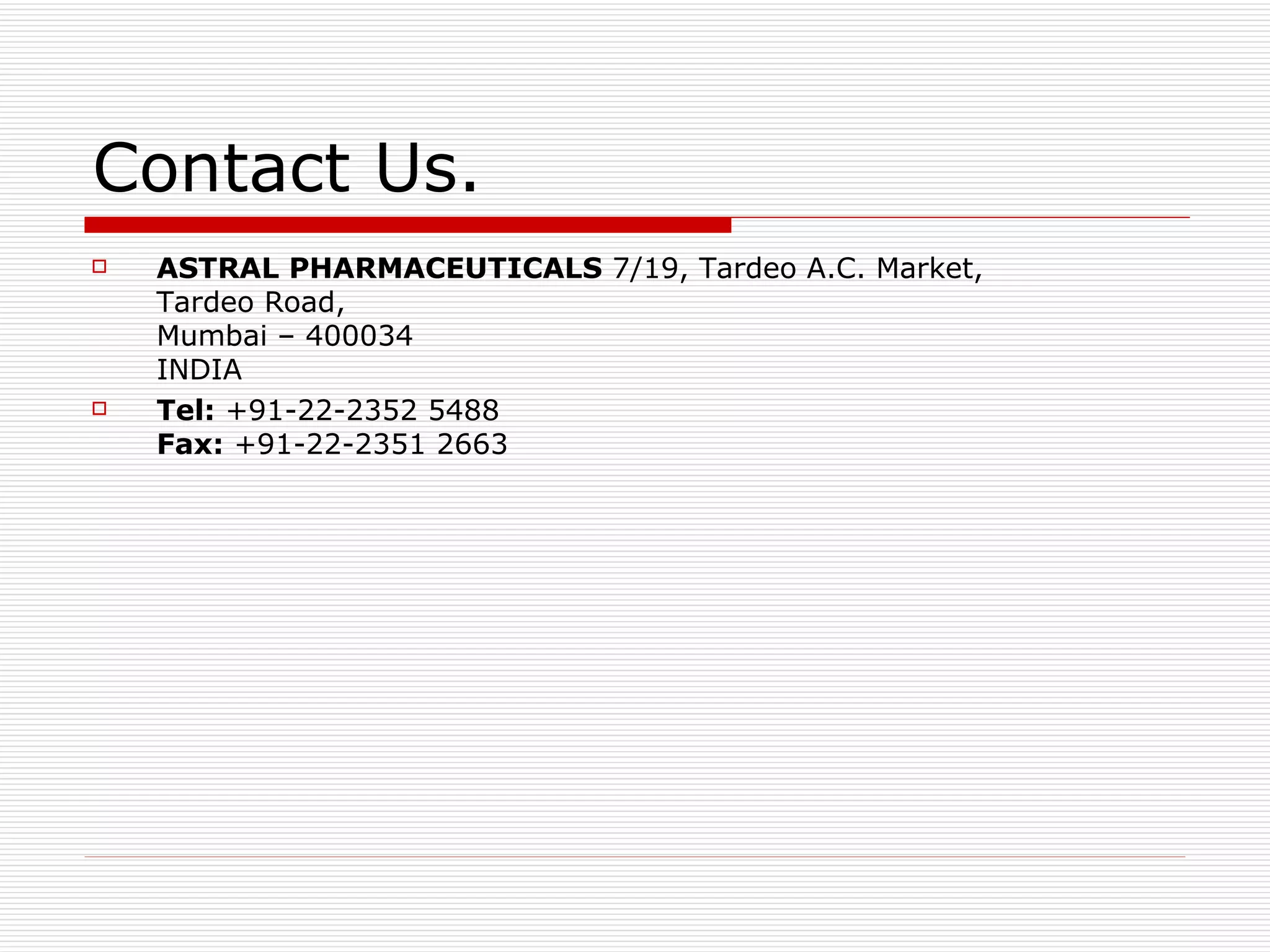 Astral Pharmaceuticals | PPT