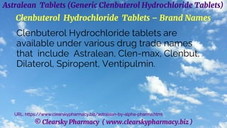 Astralean Tablets (Generic Clenbuterol Hydrochloride Tablets) | PDF