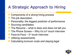 A Strategic Approach to Hiring | PPT