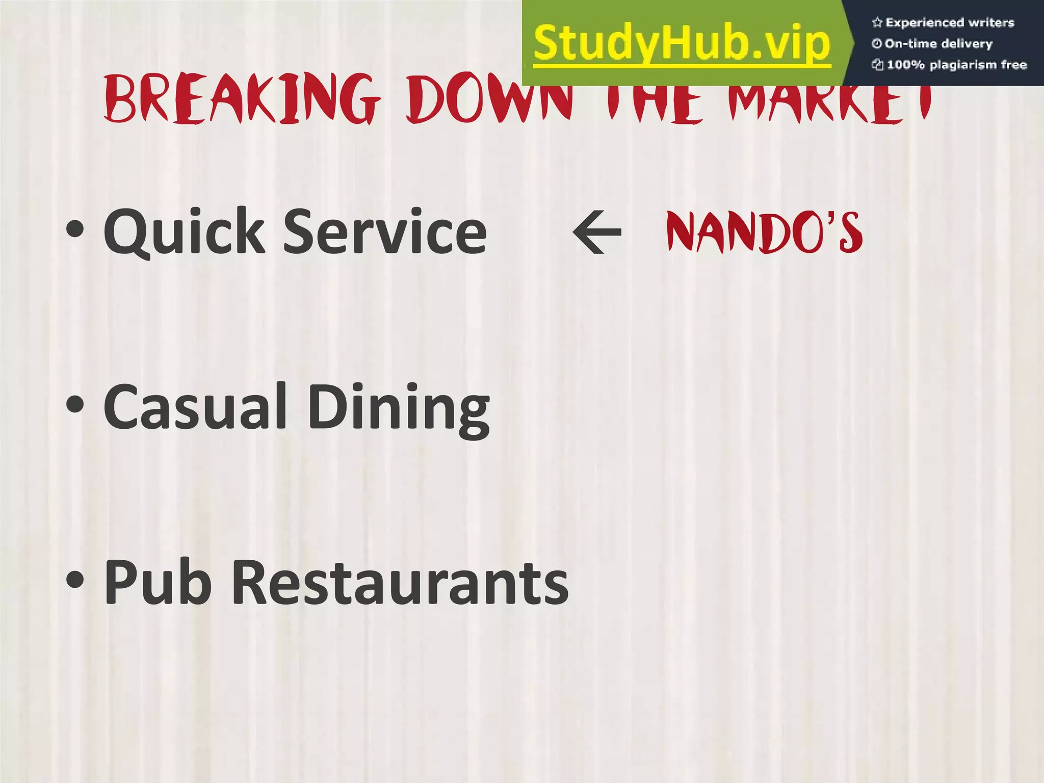 A Strategic Communications Plan For Nandos - Presentation | PDF