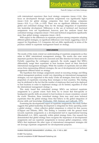 A Strategic Contingency Approach To Expatriate Assignment Management | PDF