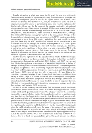 A Strategic Contingency Approach To Expatriate Assignment Management | PDF