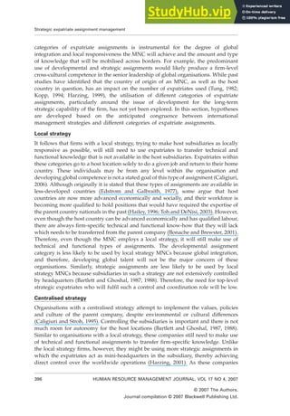 A Strategic Contingency Approach To Expatriate Assignment Management | PDF
