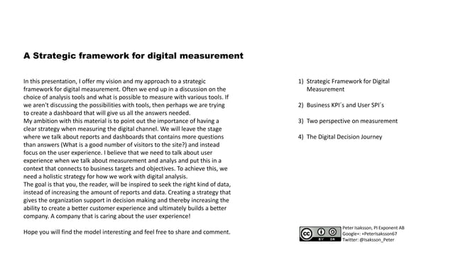 A strategic framework for digital measurement | PPT