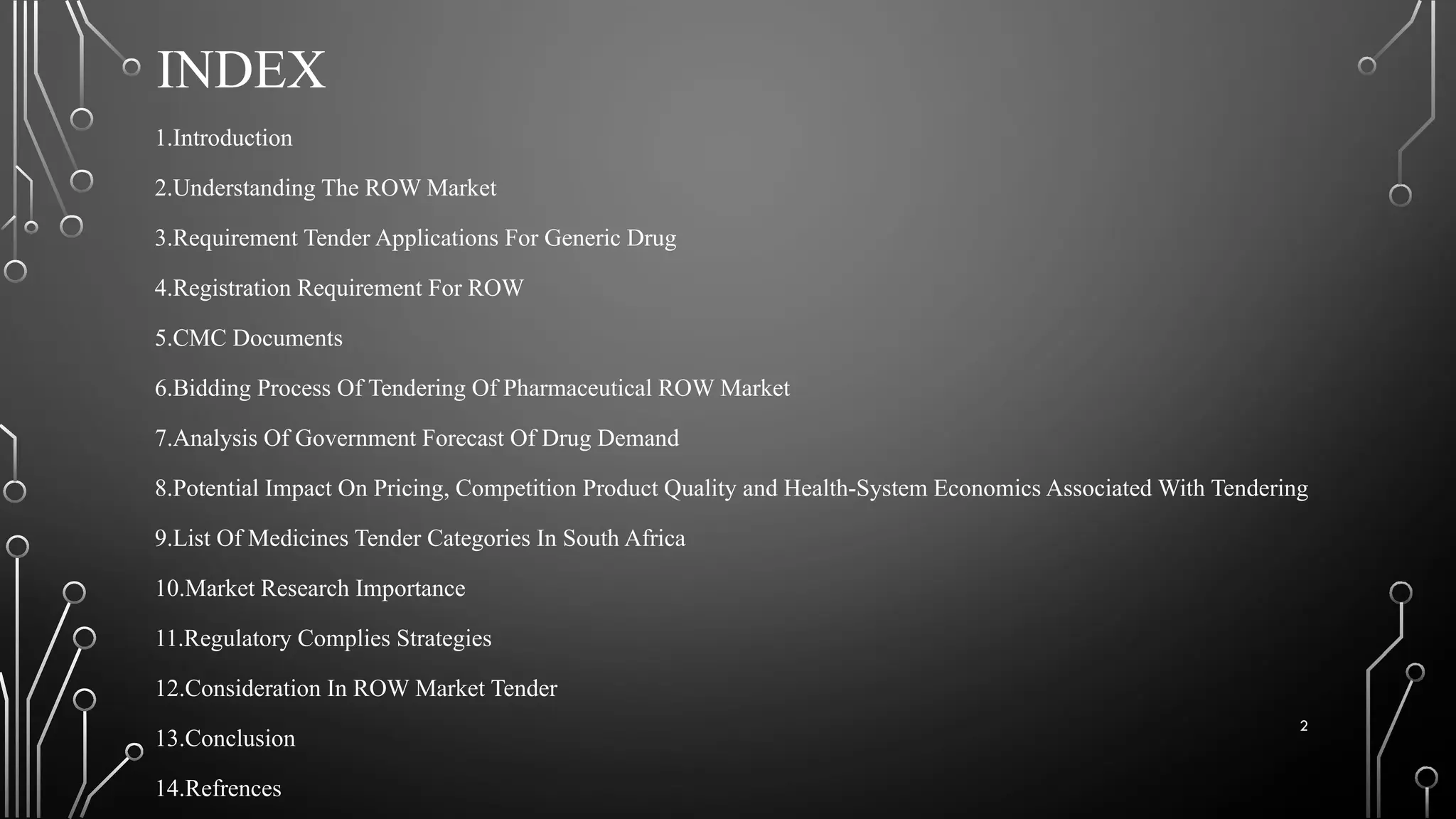 A Strategic Framework for Tender Applications in the Generic Drug ROW ...