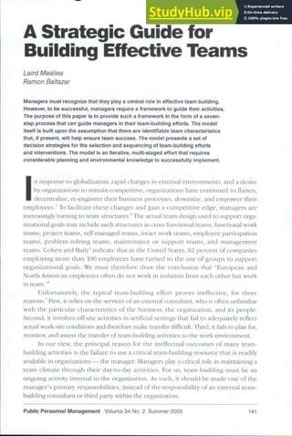 A Strategic Guide For Building Effective Teams | PDF