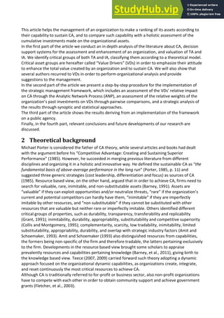 A Strategic Management Framework Of Tangible And Intangible Assets | PDF