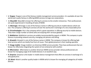 A strategic view of mobile device management | PPTX