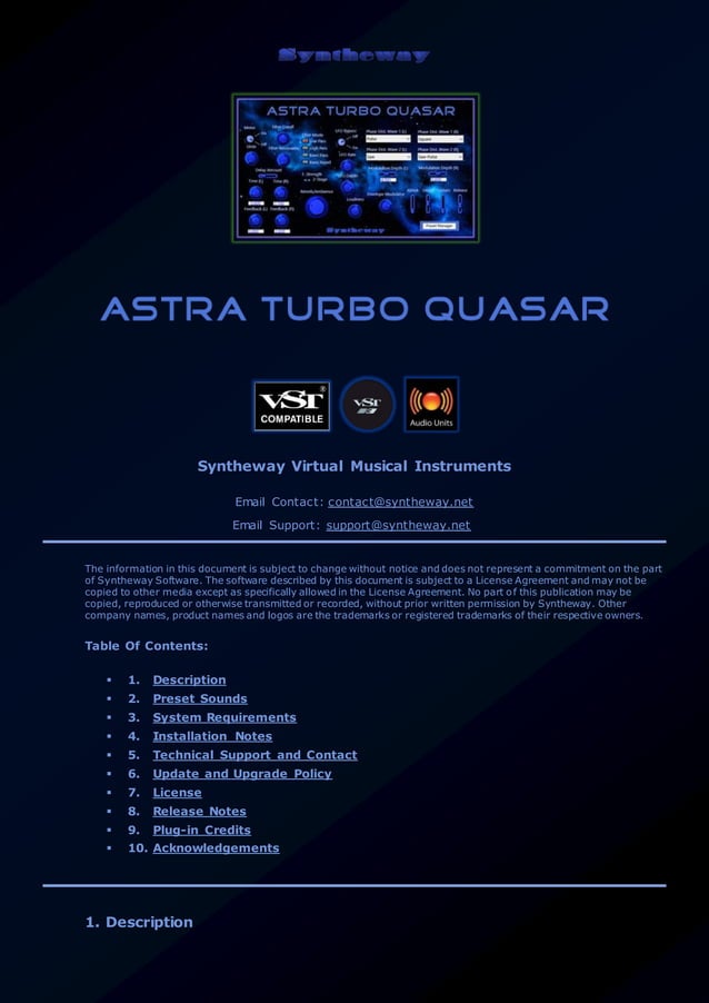 Astra Turbo Quasar VST, VST3 and Audio Unit Plugin: Dual Phase ...