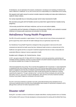 Astra zeneca | DOCX | Human Resources | Business