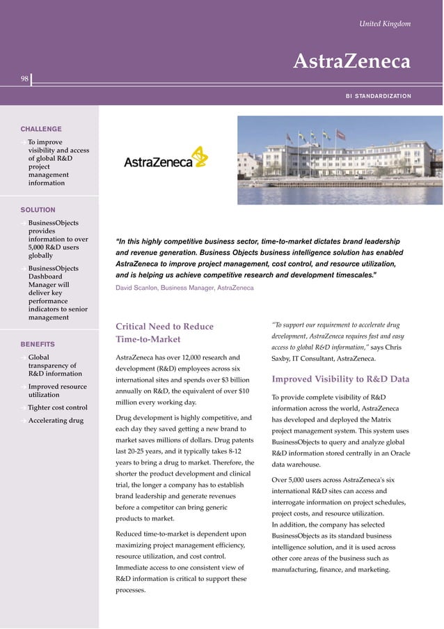 AstraZeneca Business Objects Case Study | PDF