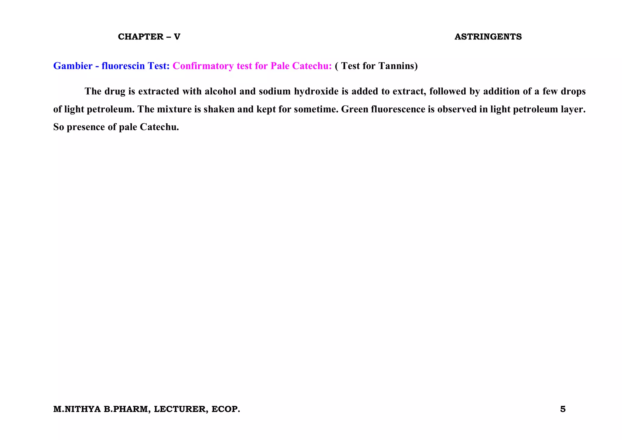 Pharmacognosy - Astringents | PDF