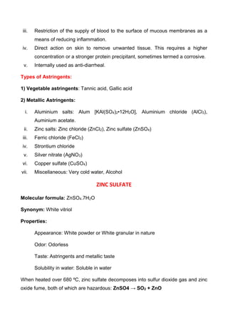 Astringents.pdf biochemistry,. second semester | PDF