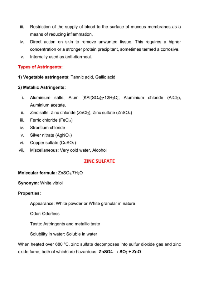 Astringents.pdf biochemistry,. second semester | PDF