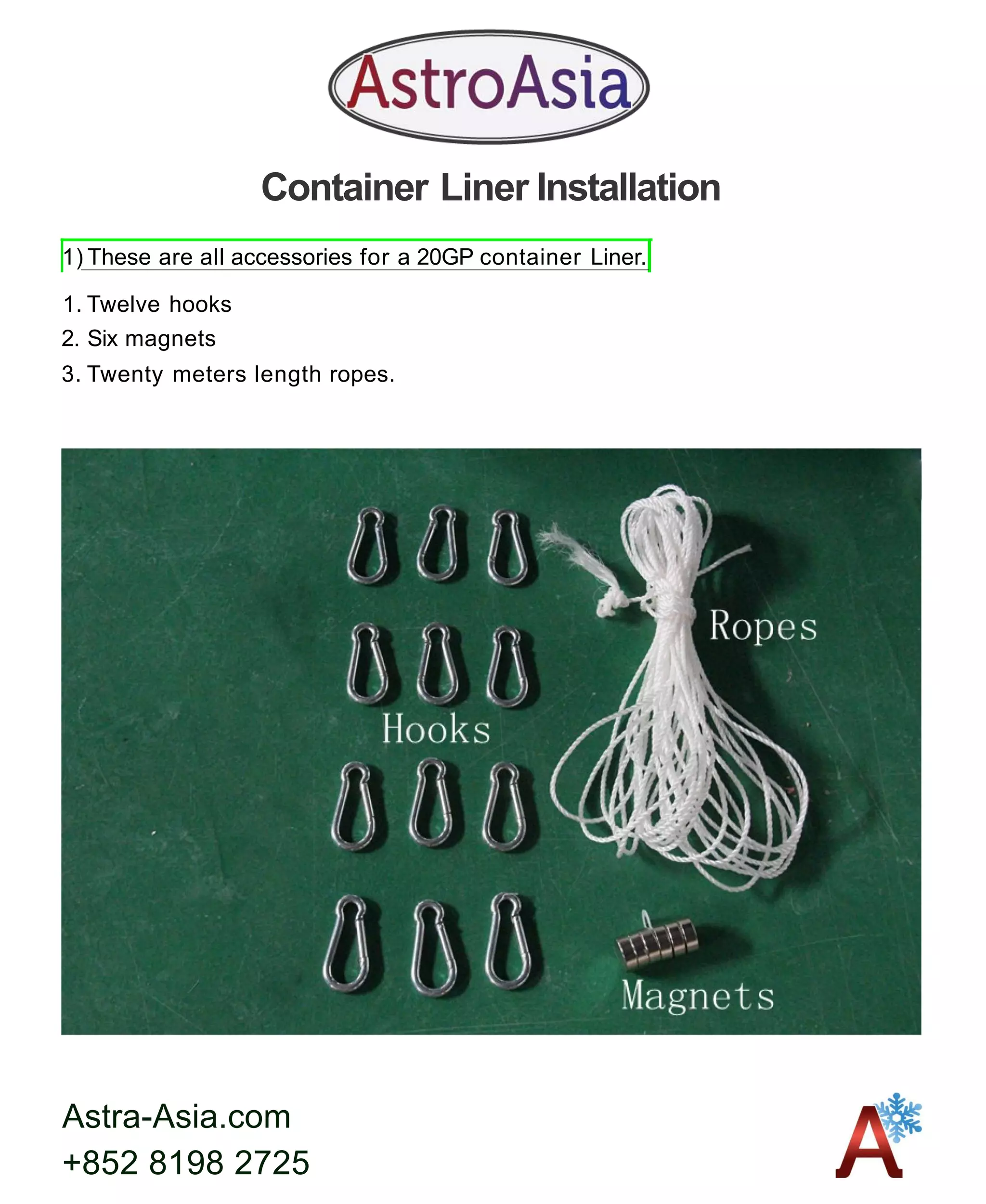 Container liner install instructions by Astro-Asia.com