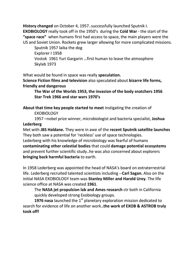 Astrobiology notes | DOCX | Space and Astronomy | Science