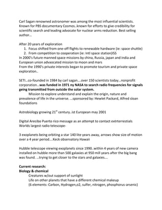 Astrobiology notes | DOCX | Space and Astronomy | Science