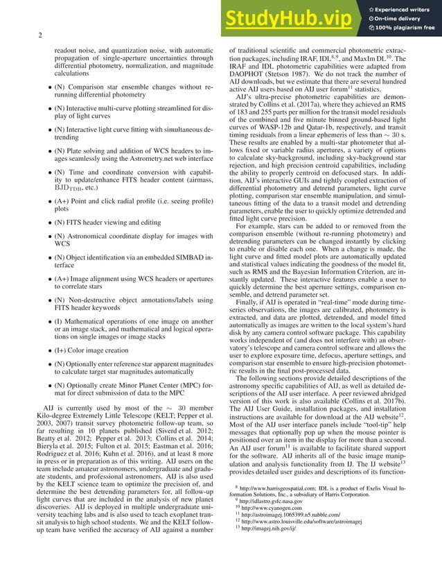 Astroimagej Image Processing And Photometric Extraction For Ultra-Precise Astronomical Light ...