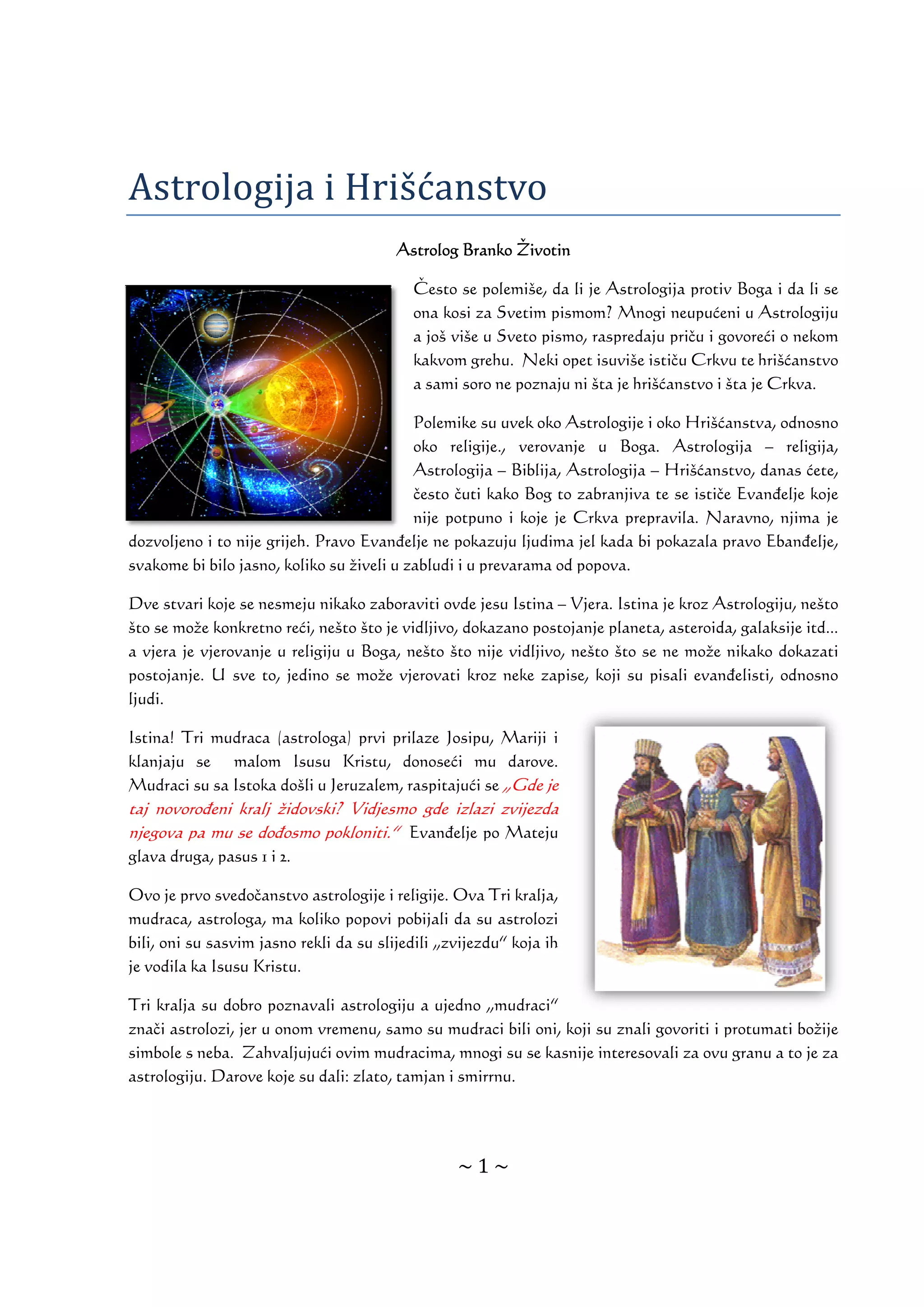 Astrologija Hriscanstvo. Branko zivotin | PDF