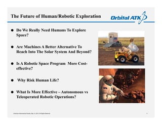 Astronauts and Robots 2015: Frank Culbertson, Orbital ATK | PPT