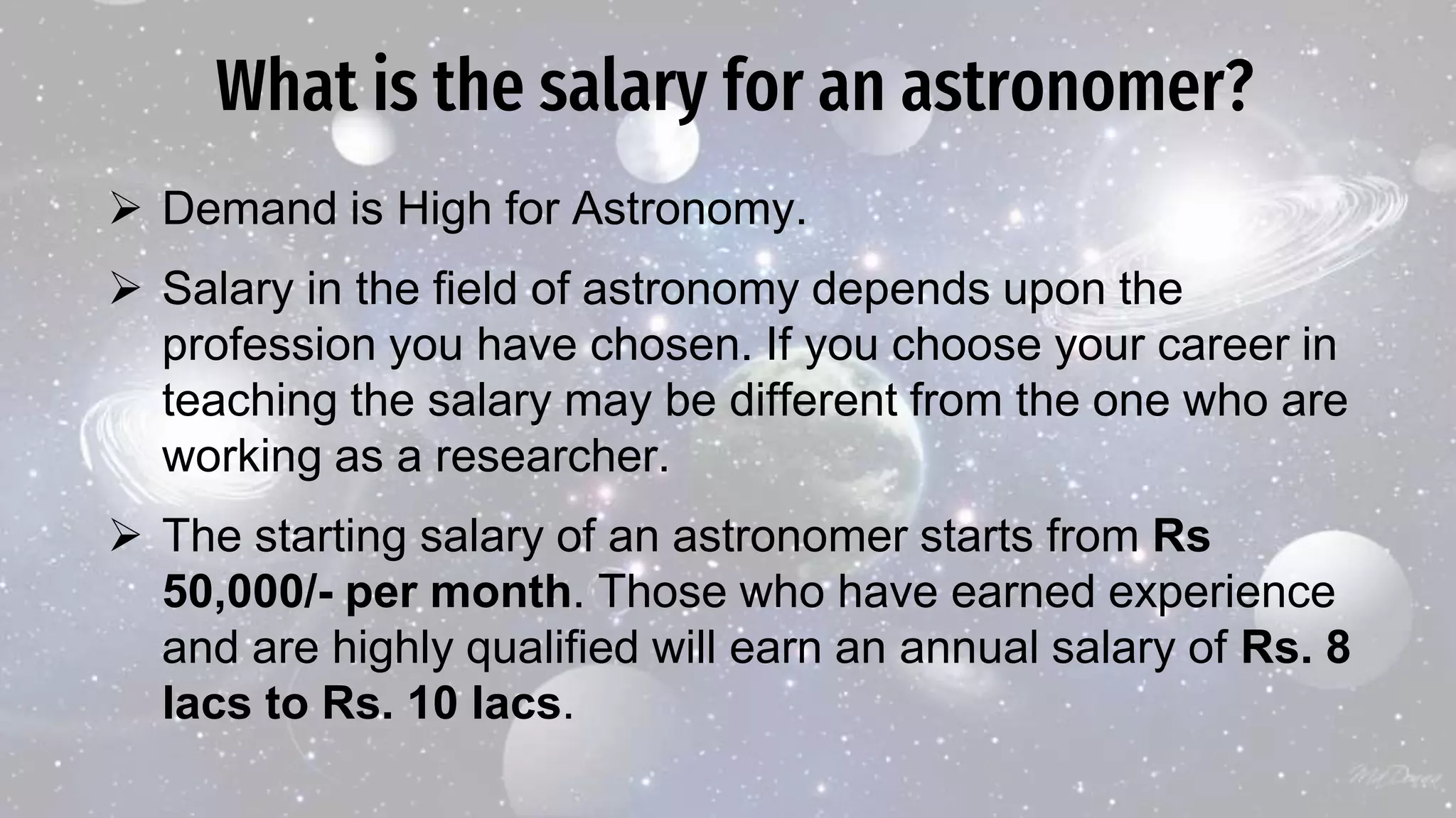 Start to end career path in Astronomy. | PPTX