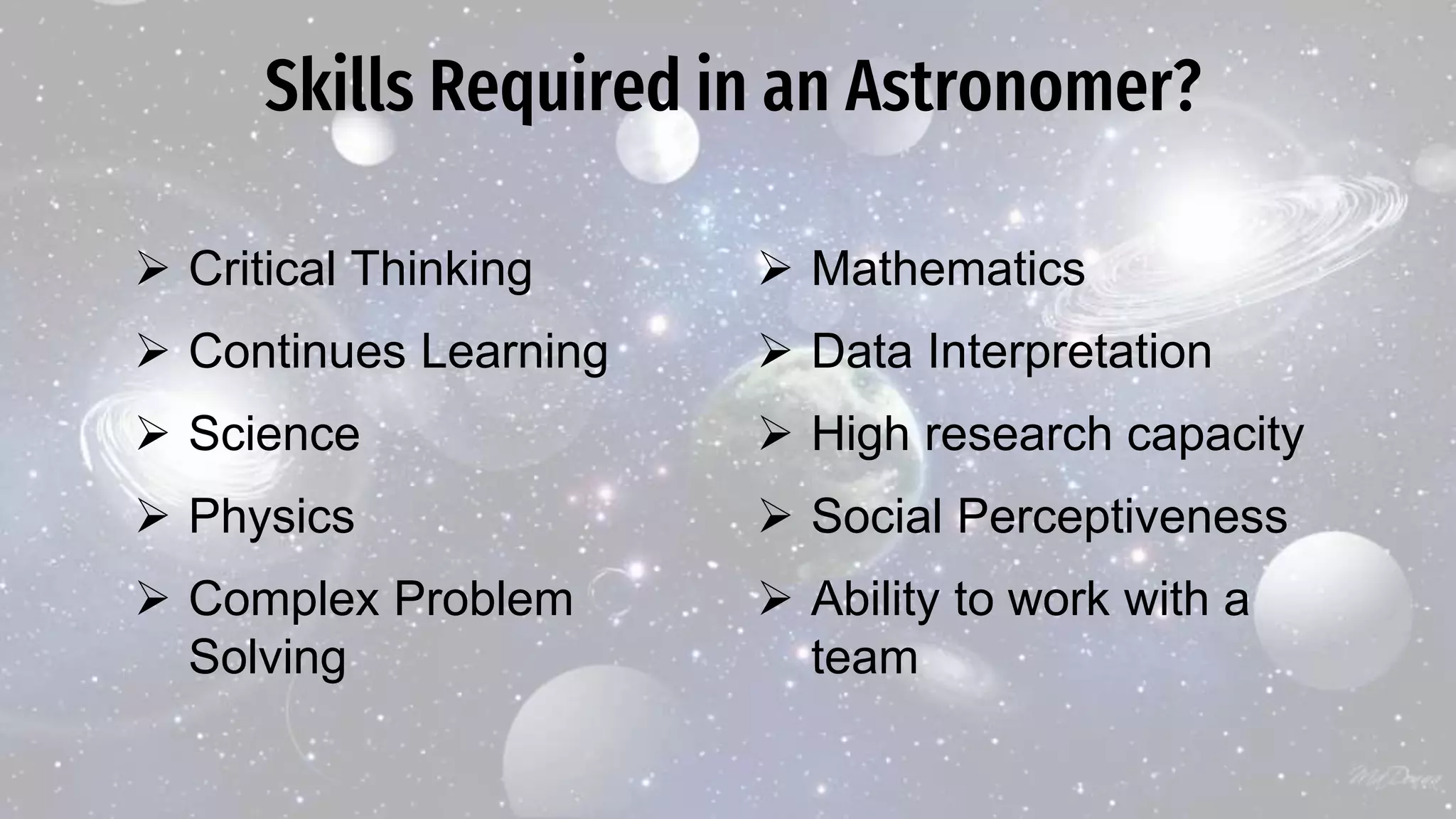 Start to end career path in Astronomy. | PPT