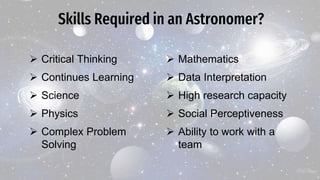 Start to end career path in Astronomy. | PPTX