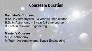 Start to end career path in Astronomy. | PPT