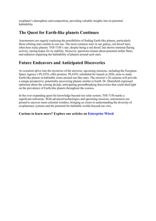 Astronomers Uncover "Super-Earth" in the Habitable Zone | Enterprise ...