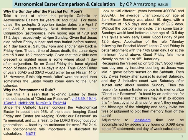 Astronomical and Catholic Easter Comparison and Calculation | PPT