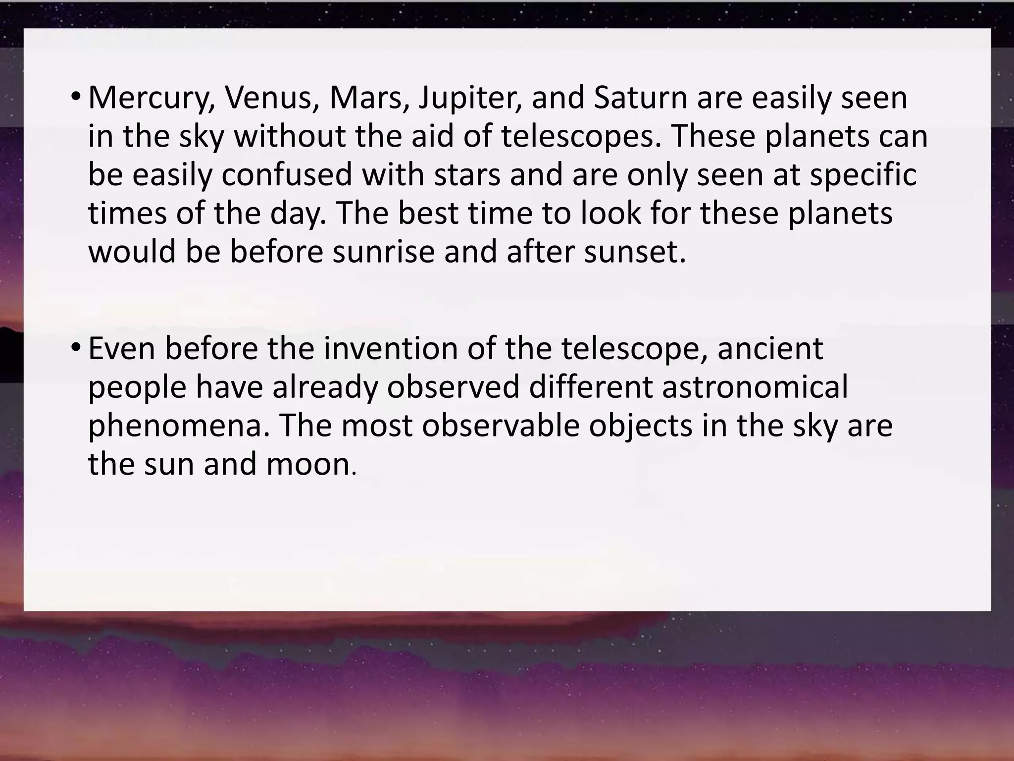 Astronomical event before the advent of telescope | PPTX