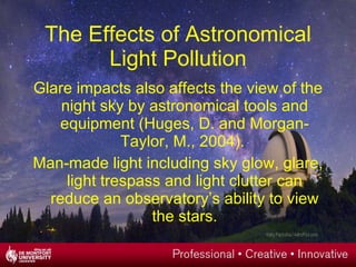 Astronomical light pollution and Legislation | PPT