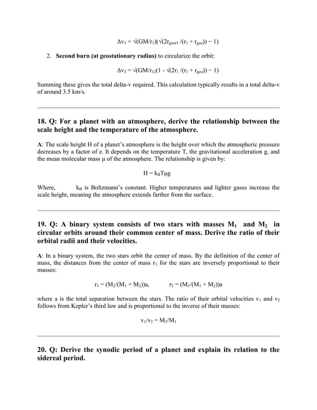 Astronomical Problems and Solutions for IAO (Celestial Mechanics).pdf | Physics | Science