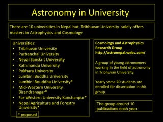 Astronomy Education and Outreach in Nepal | PPT