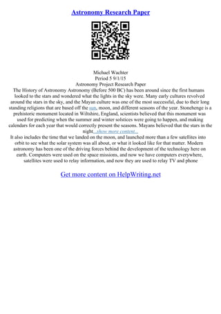 Astronomy Essay | PDF