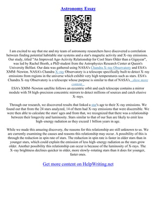 Astronomy Essay Topics | PDF