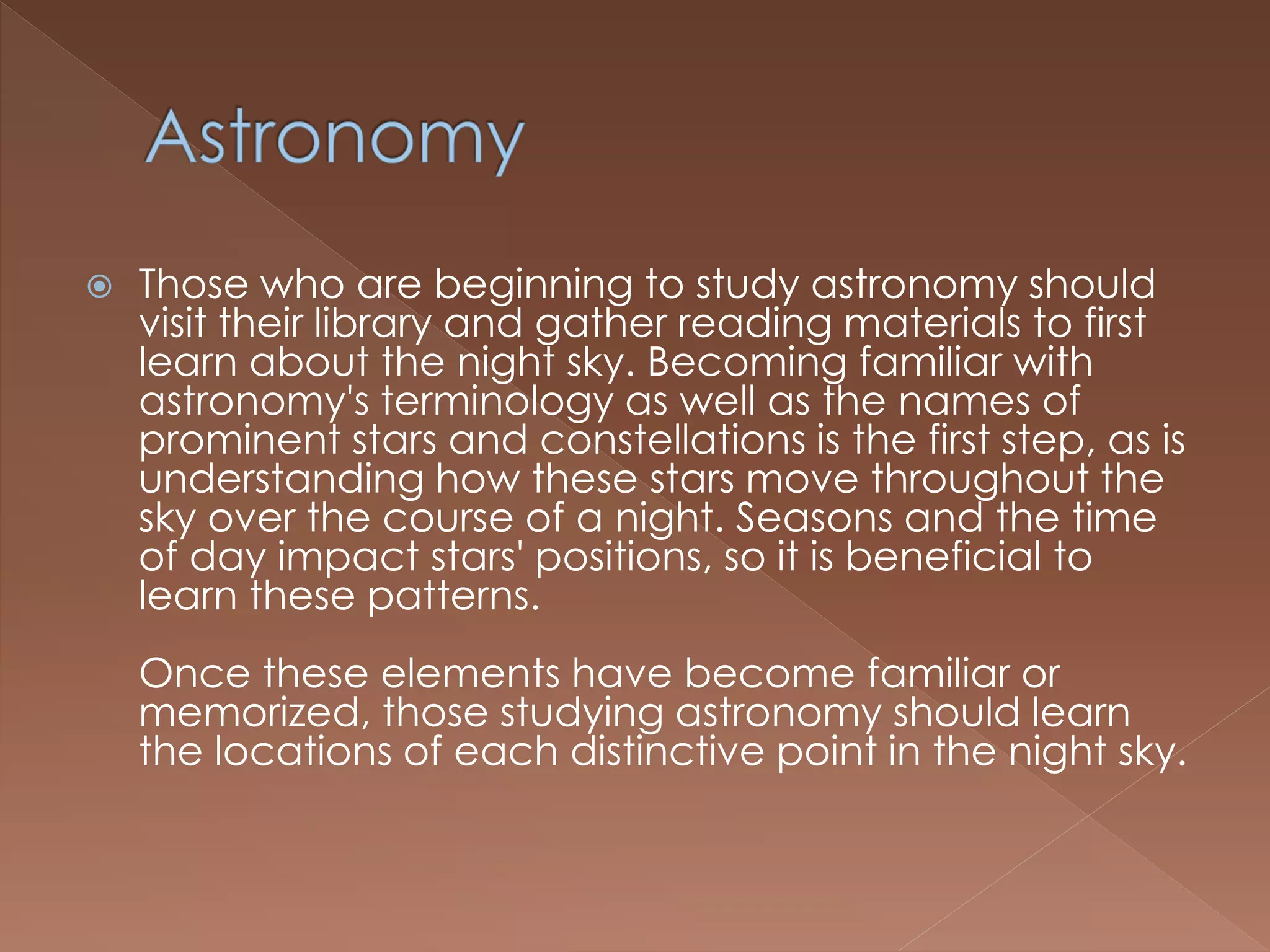 Astronomy for Beginners | PPTX
