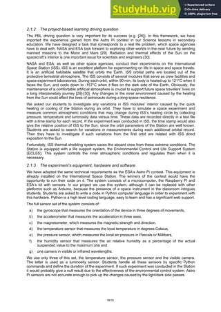 ASTRONOMY IN EDUCATION SIMULATING SPACE RESEARCH EXPERIMENT IN THE ...