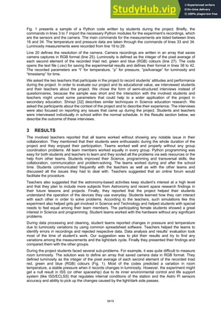 ASTRONOMY IN EDUCATION SIMULATING SPACE RESEARCH EXPERIMENT IN THE ...