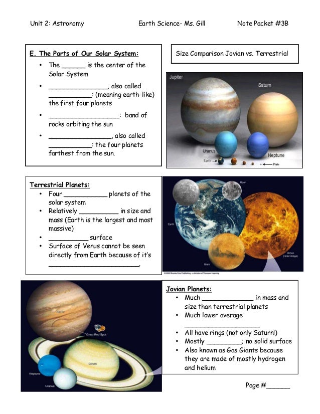 Astronomy Note Packet 3B Outline
