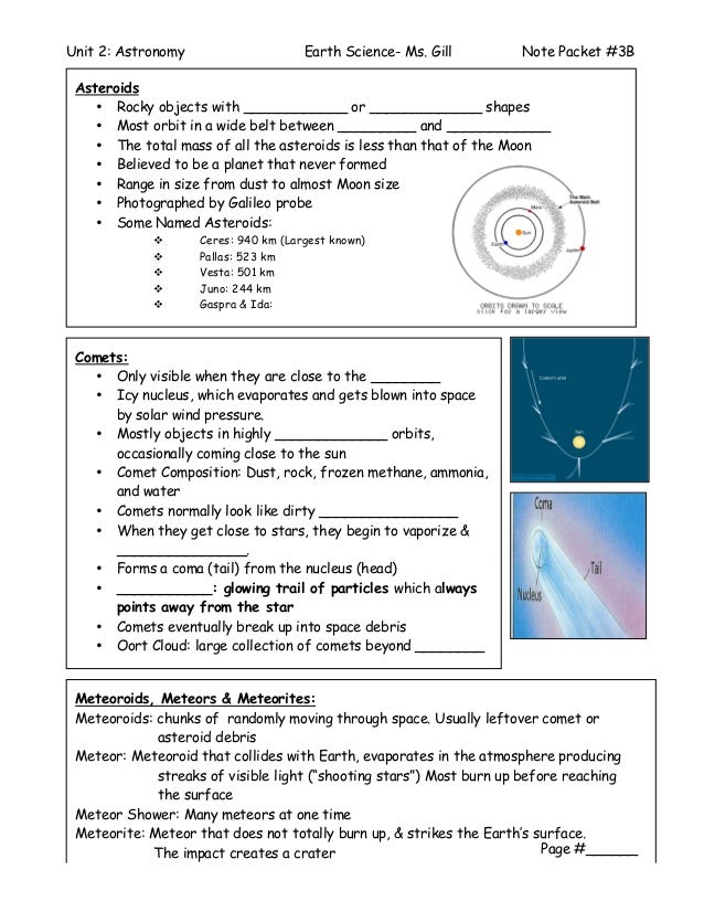 Astronomy Note Packet 3B Outline