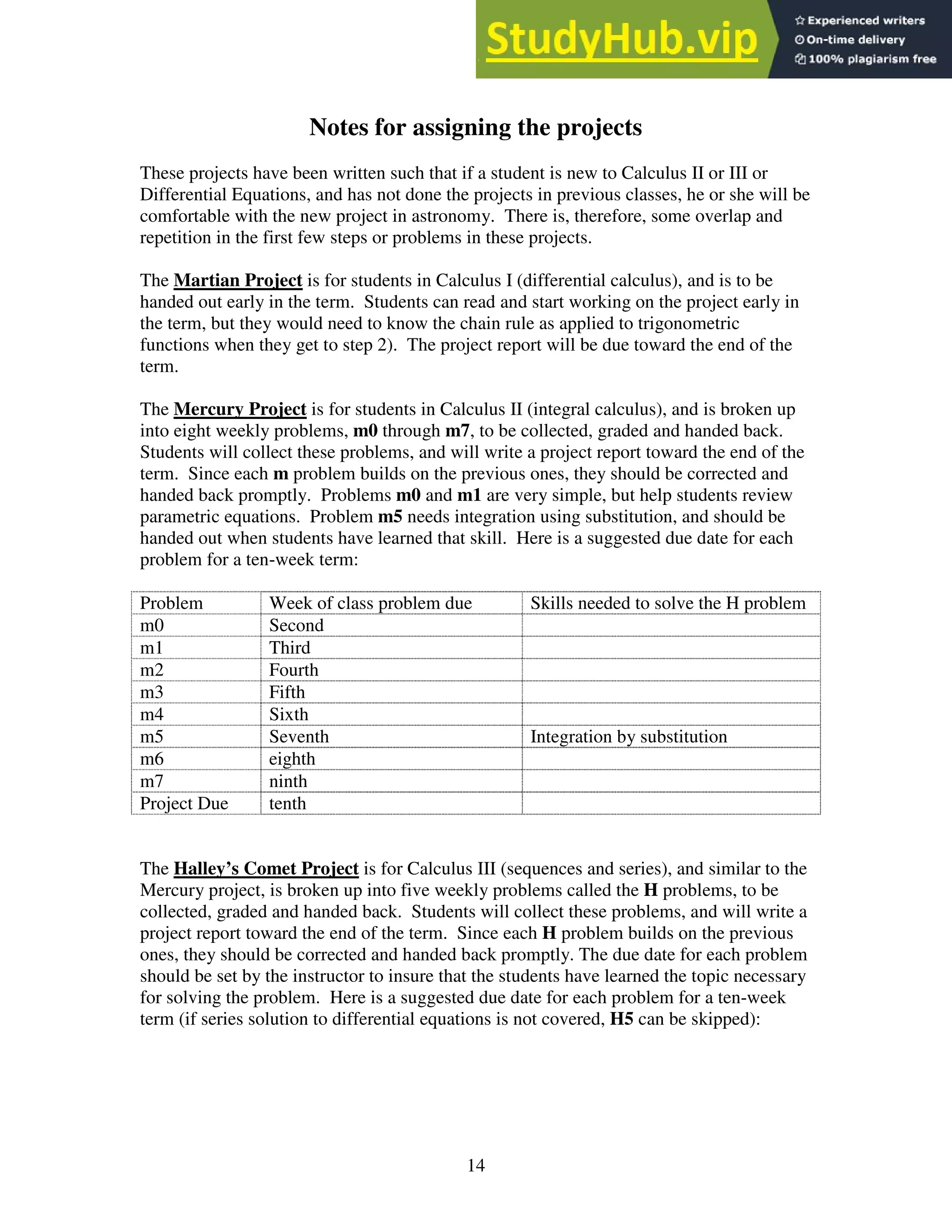 Astronomy Projects For Calculus And Differential Equations | PDF