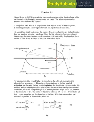 Astronomy Projects For Calculus And Differential Equations | PDF