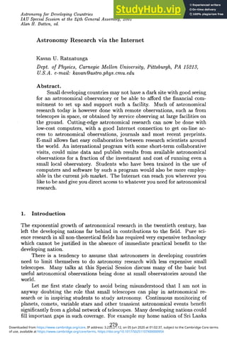 Astronomy Research Via The Internet | PDF